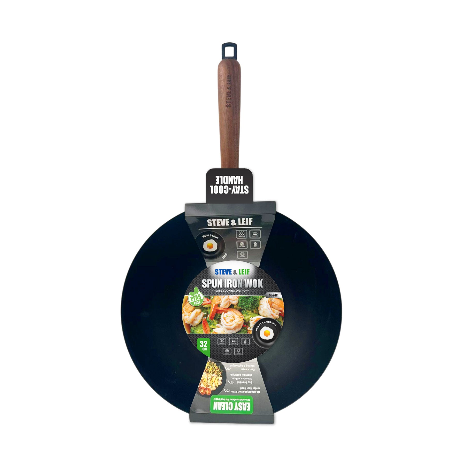 Steve & Leif Spun Iron Frying Wok – Non-Stick Without Coating | PFAS-F ...