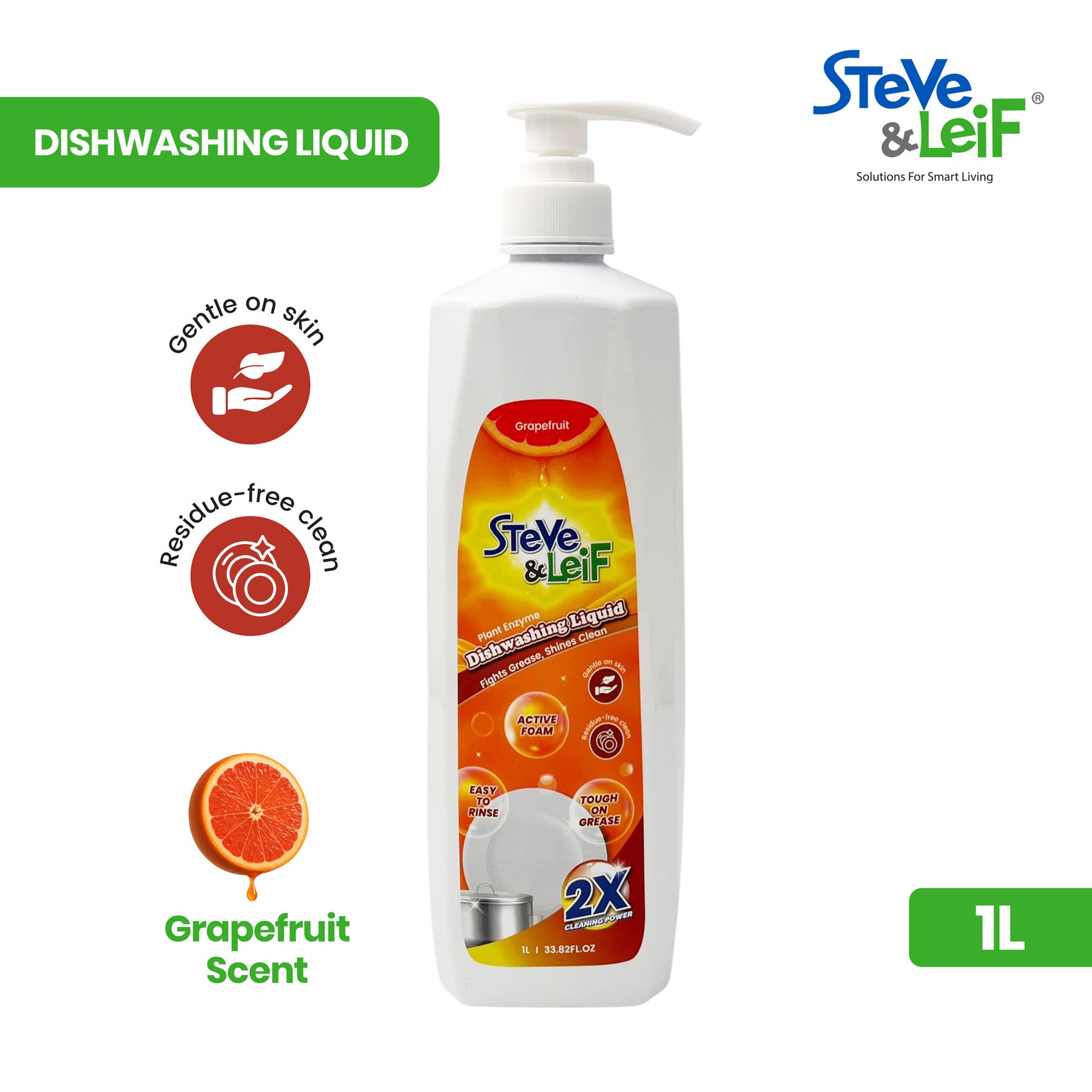 Steve & Leif Plant Enzyme Dishwashing Liquid 1L – greenleif.sg