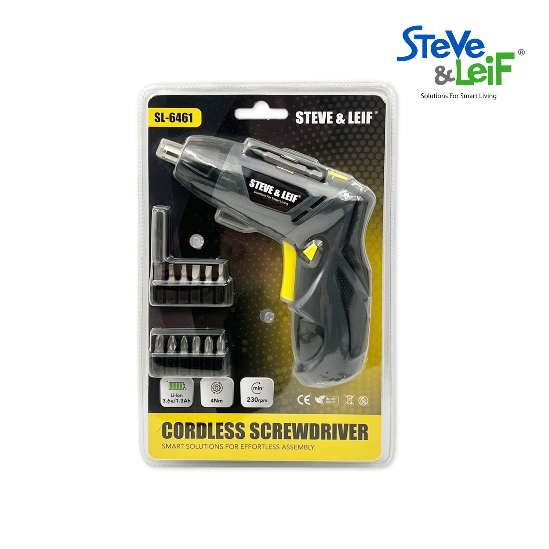 Steve & Leif Electric Cordless 3.6V Portable Screwdriver with 1.3Ah Re ...