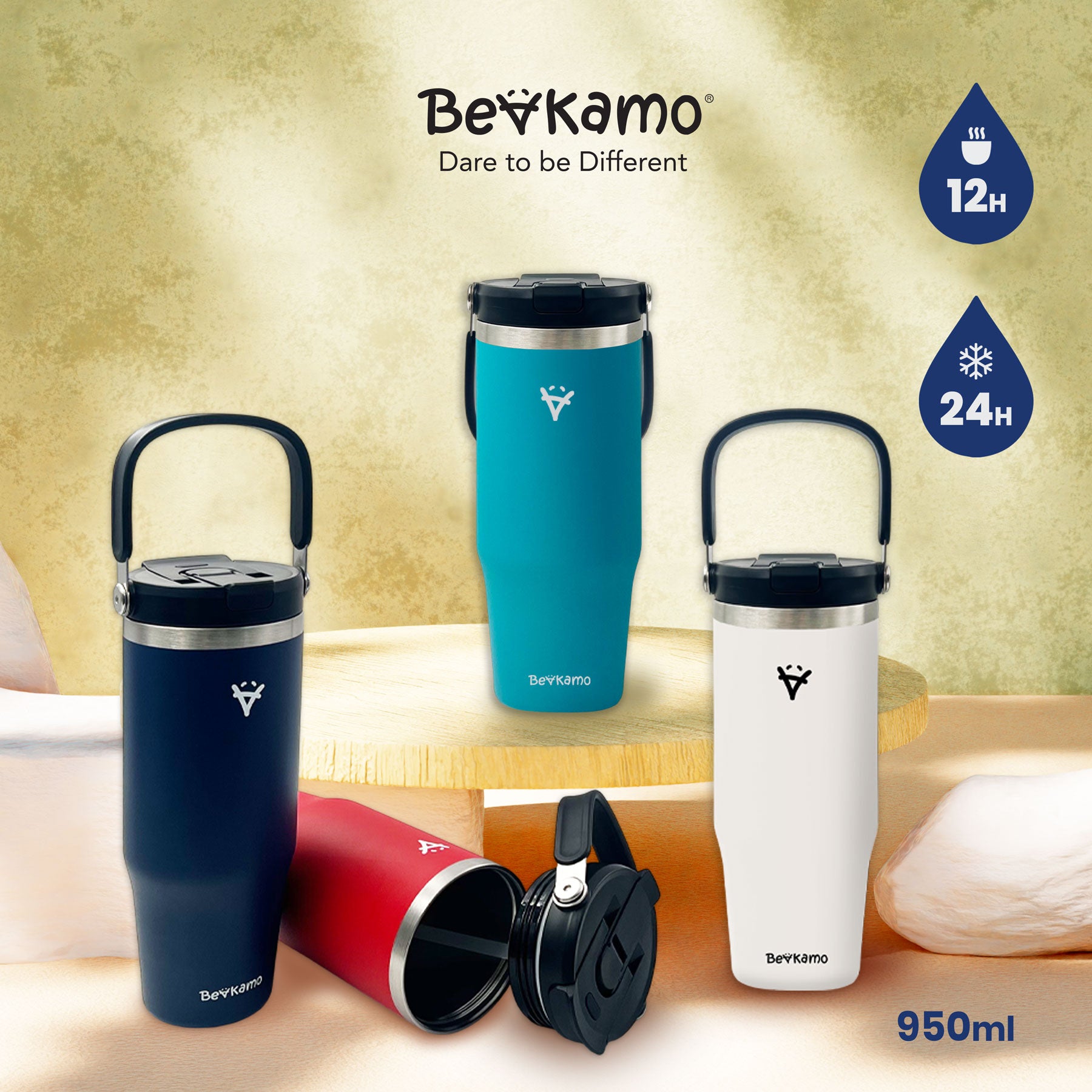 Beakamo Nomad 32oz Tumbler – Durable Stainless Steel, 2 Way Lid, Leakp ...