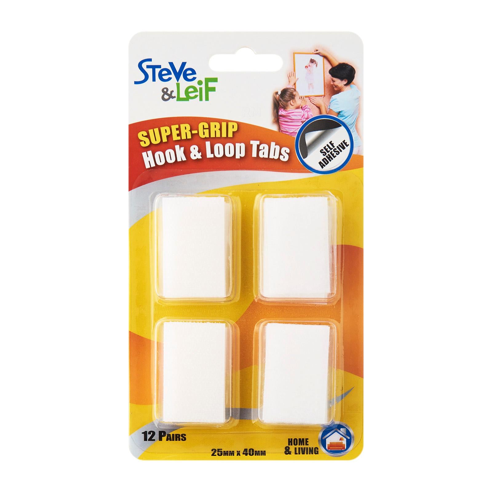 SuperGrip White Hook and Loop Tabs (12 Pairs) – greenleif.sg