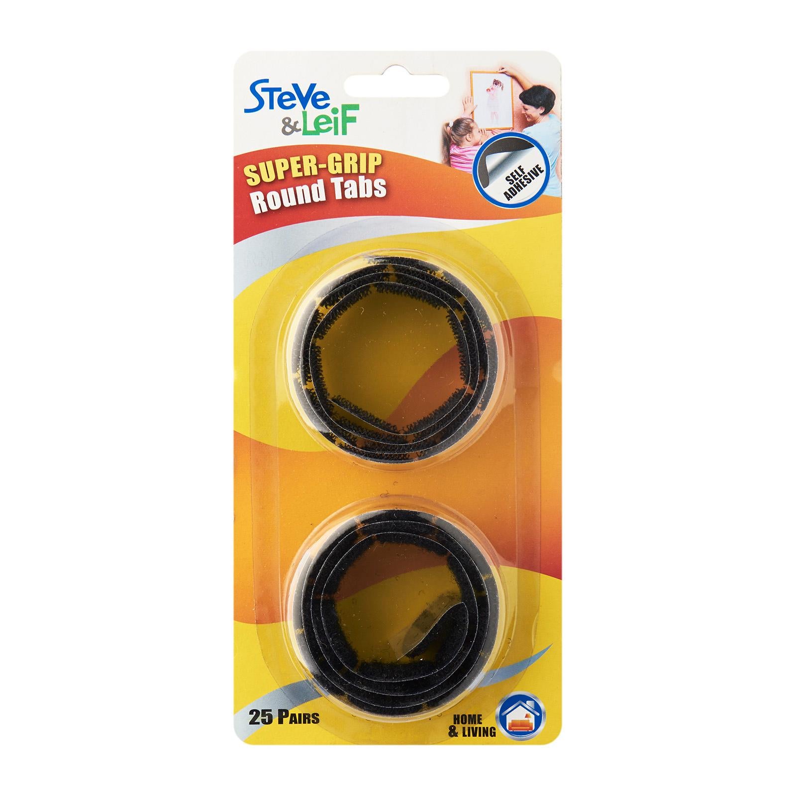 SuperGrip Black Hook and Loop Round Tabs (25 Sets) – greenleif.sg