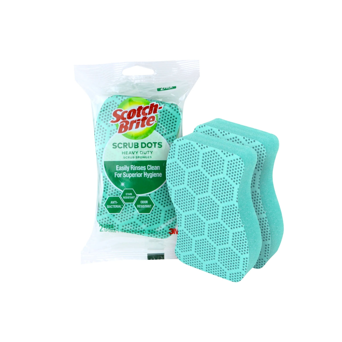 Scotch-Brite Scrub DOTS Heavy Duty Green -2pcs – greenleif.sg