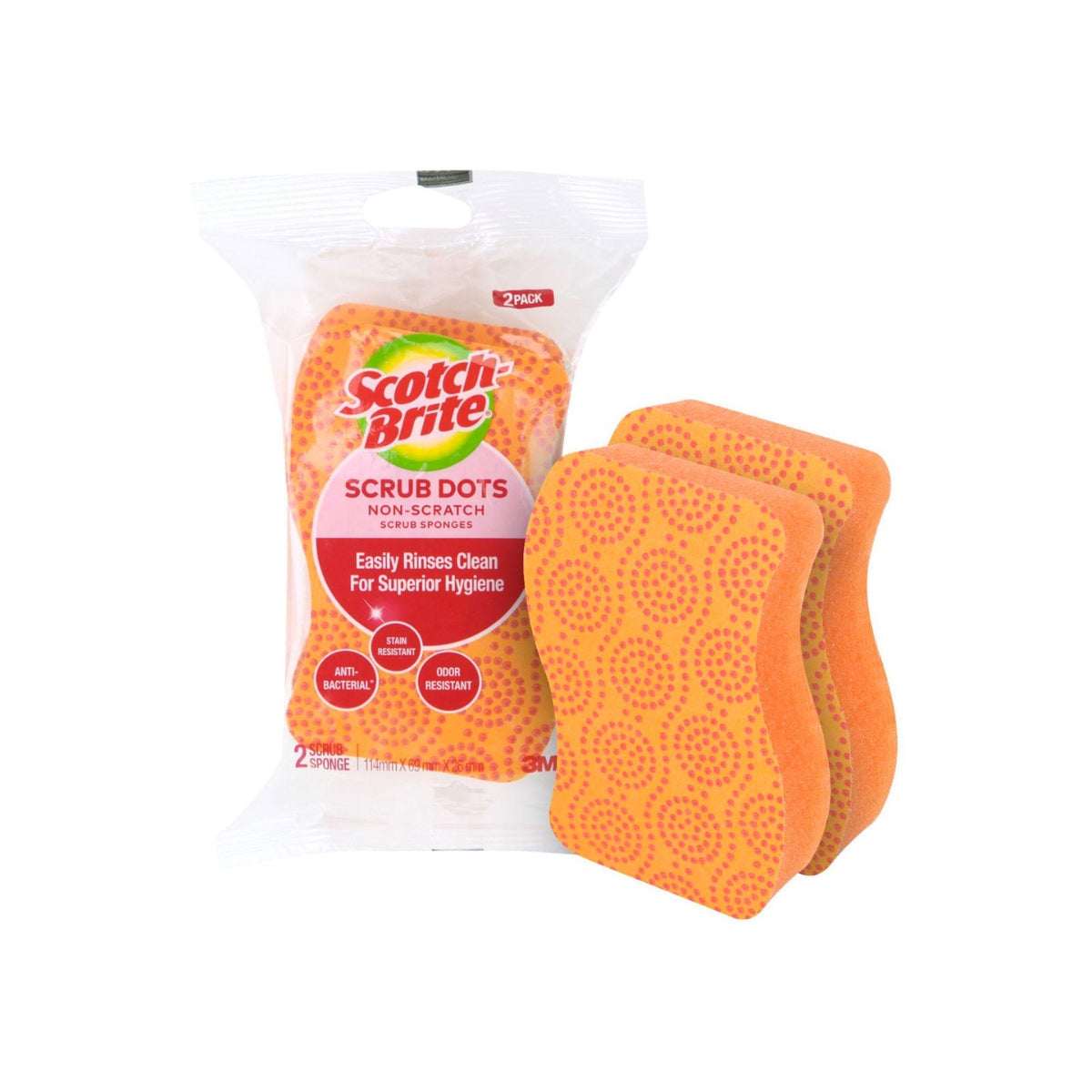 Scotch-Brite Scrub DOTS Non Scratch Orange -2pc – greenleif.sg